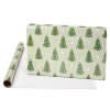 Gold Holly, Christmas Trees, White Floral Holiday Wrapping Paper Rolls ...