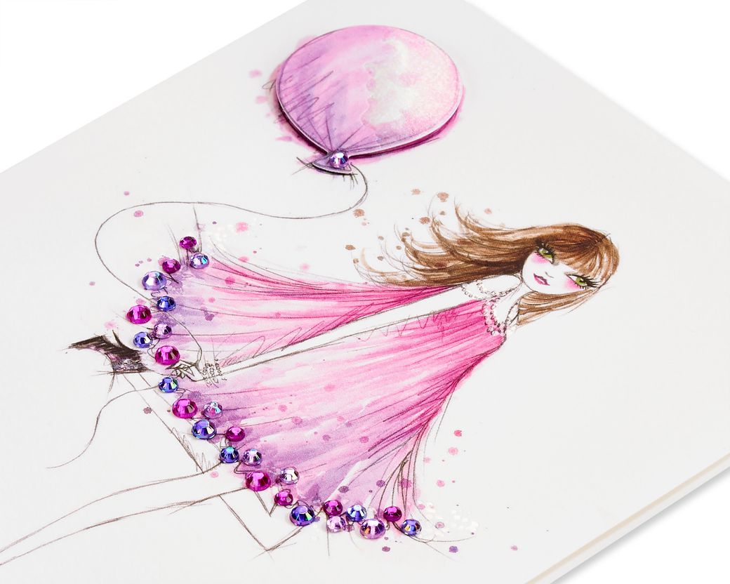 Girl With Balloon Birthday Greeting Card- Designed By Bella Pilar - Papyrus
