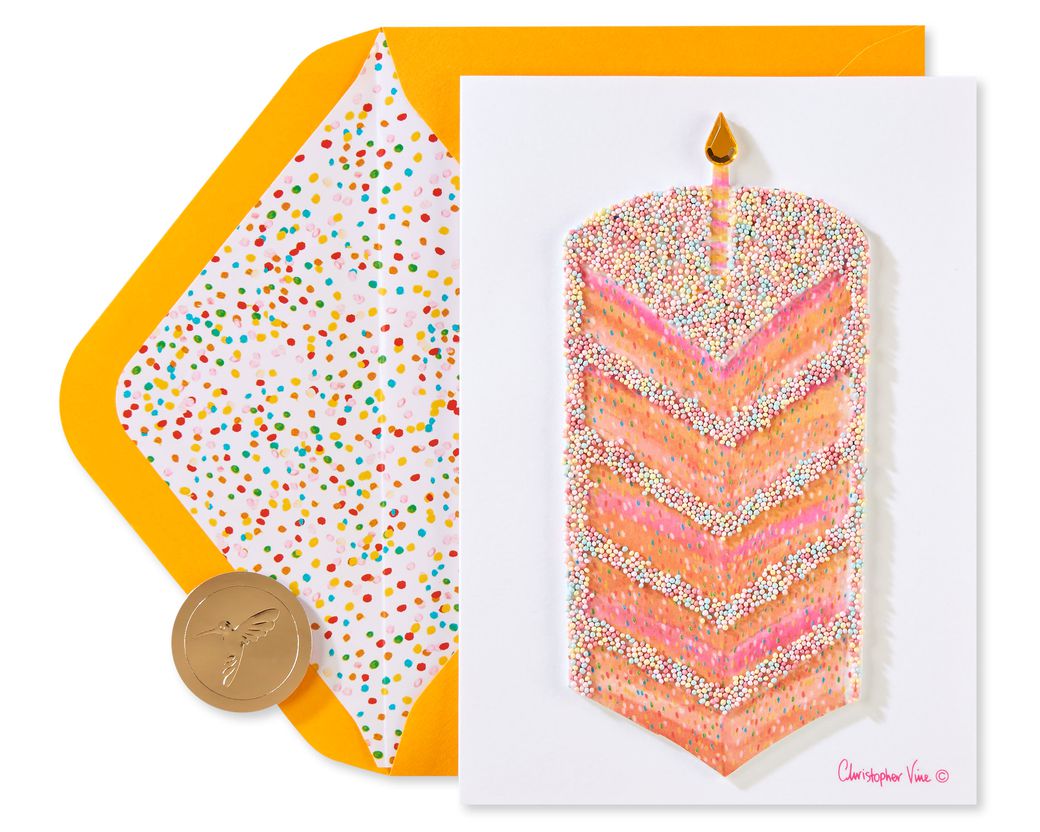 Tall Cake Slice Birthday Greeting Card - Papyrus