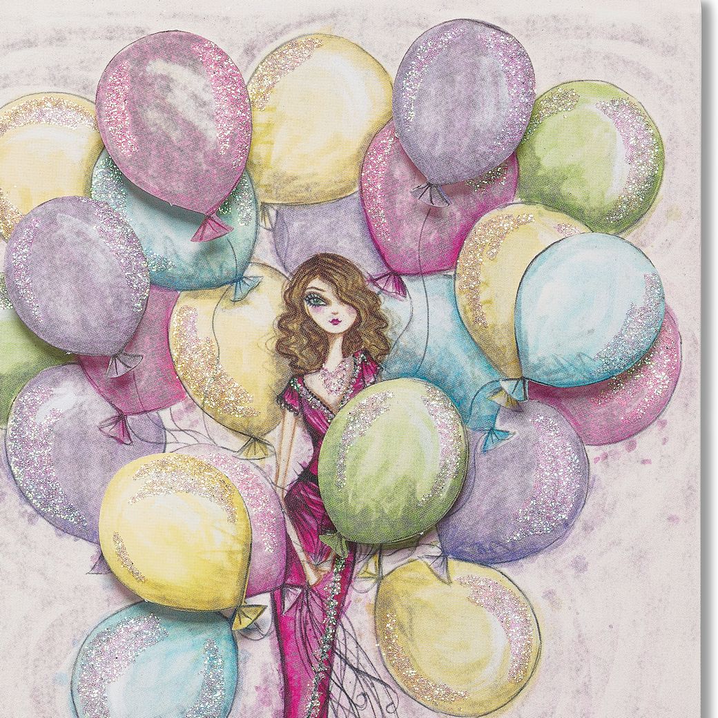 Girl With Balloons Birthday Greeting Card- Designed By Bella Pilar ...