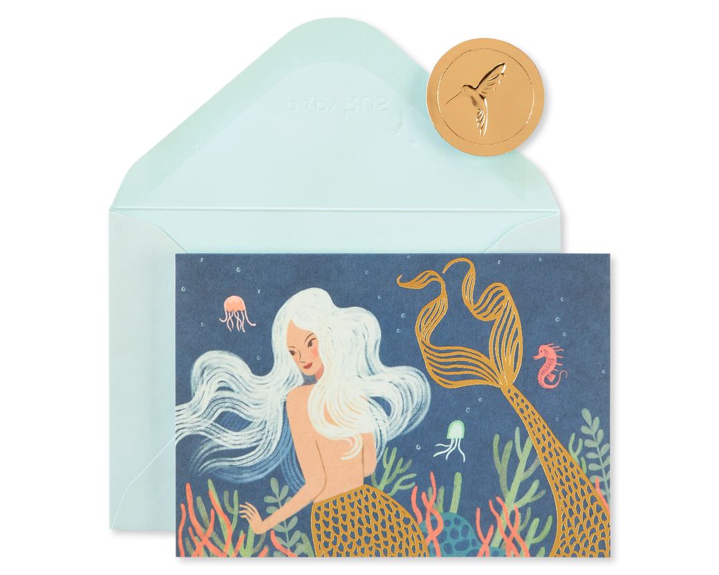 Mermaid Boxed Blank Note Cards With Envelopes, 14-Count - Papyrus