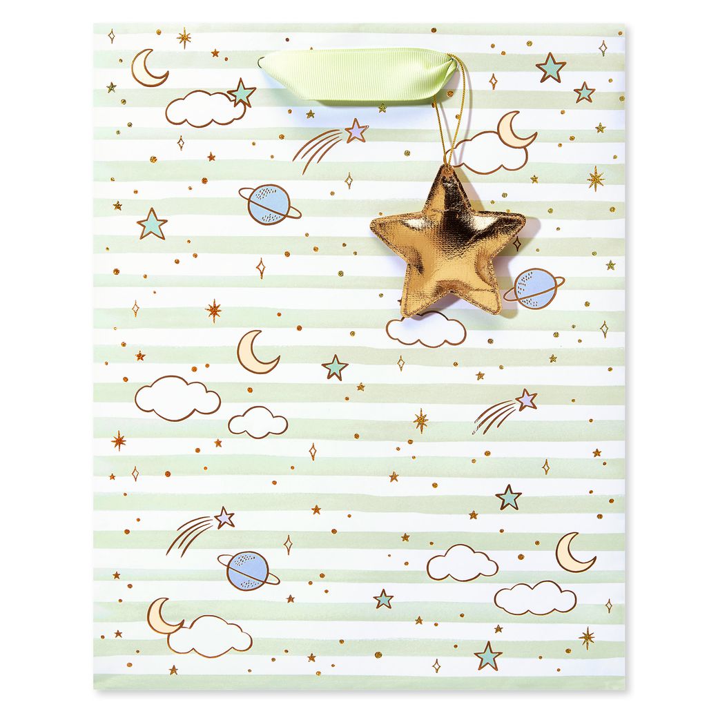 Celestial With Stripes 13" Large Gift Bag, 1 Bag - Papyrus