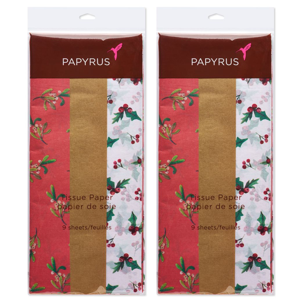 Deck The Halls Holiday Tissue Paper, 18 Sheets - Papyrus