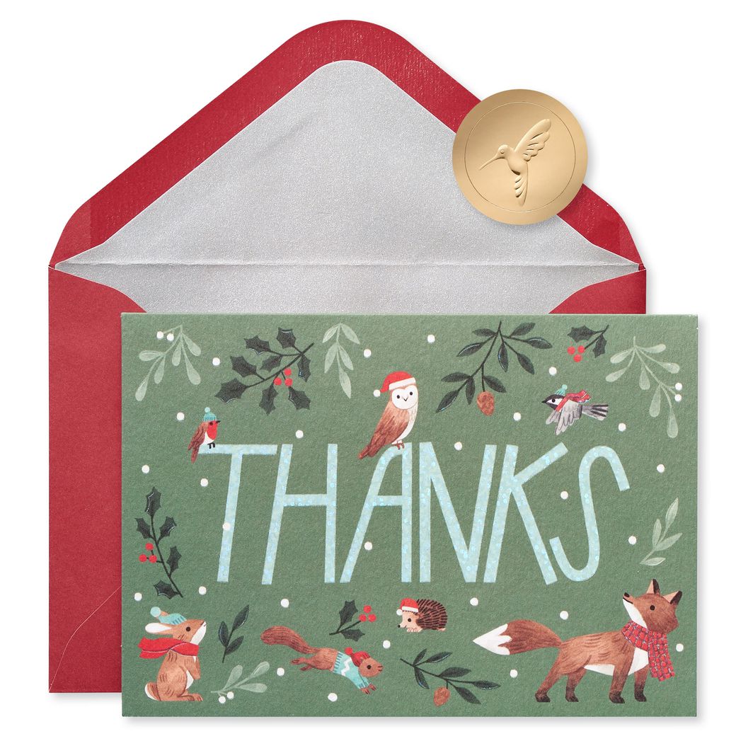 Woodland Thank You Holiday Boxed Cards, 12-Count - Papyrus