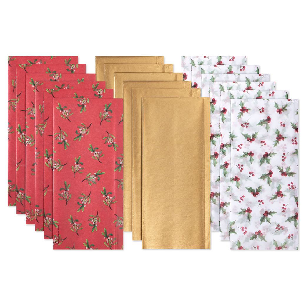 Deck The Halls Holiday Tissue Paper, 18 Sheets - Papyrus