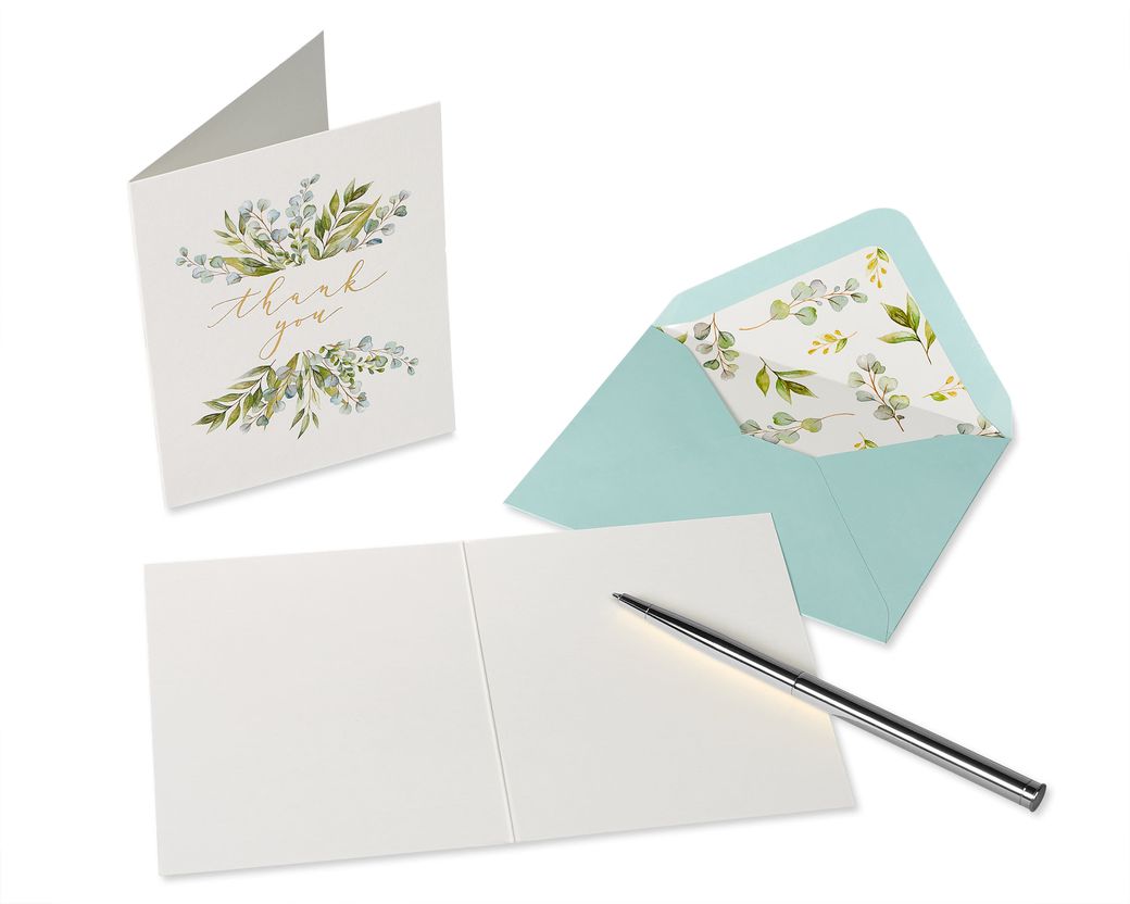 Floral Wedding Thank You Boxed Blank Note Cards With Envelopes, 20 ...