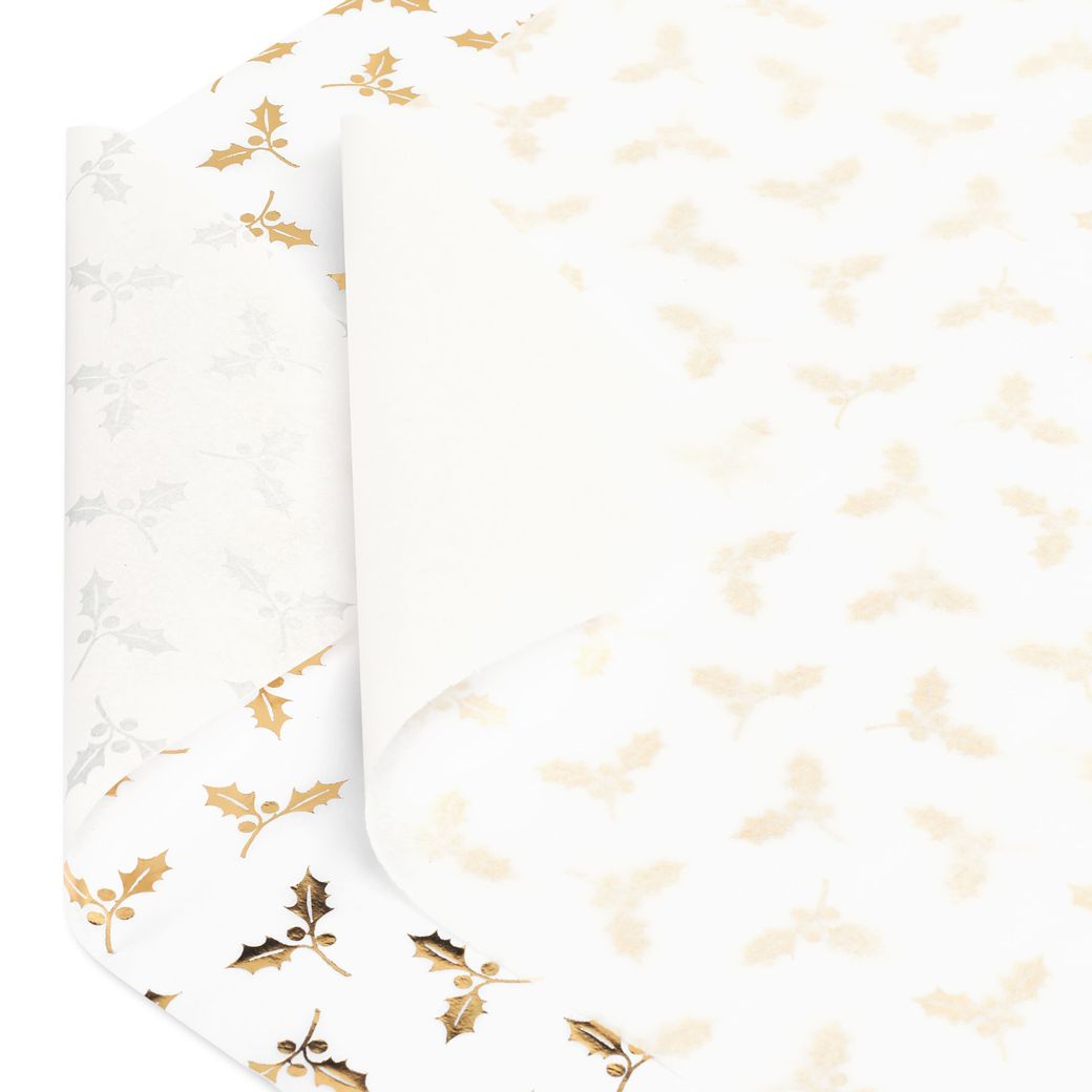Holly Holiday Tissue Paper, 8 Sheets - Papyrus