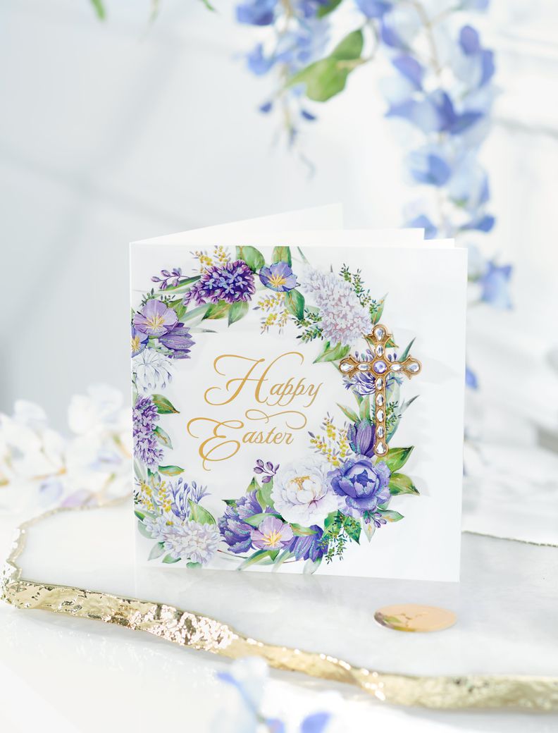 Easter Wreath Religious Easter Greeting Card - Papyrus