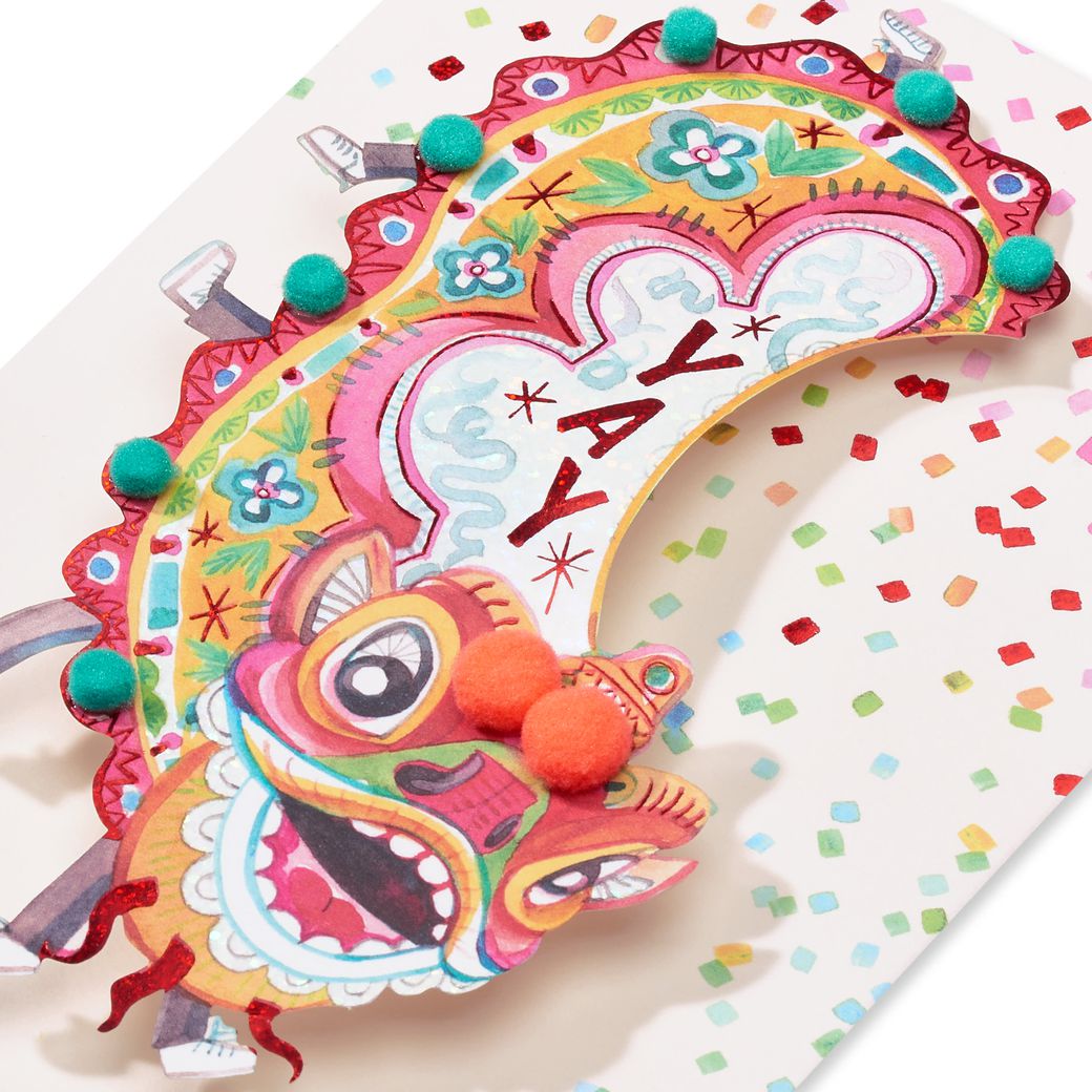 Lion Parade Blank Lunar New Year Greeting Card - Papyrus