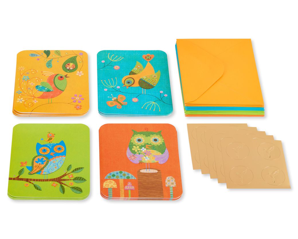 Owls And Birds Boxed Blank Note Cards With Envelopes, 20-Count - Papyrus