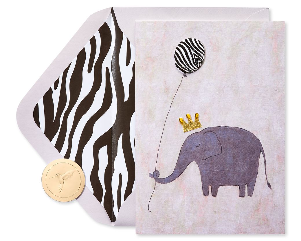 Elephant And Zebra Birthday Greeting Card - Papyrus