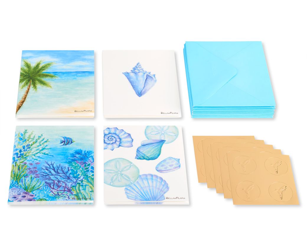 Into The Blue Boxed Blank Note Cards With Envelopes, 20-Count- Designed ...