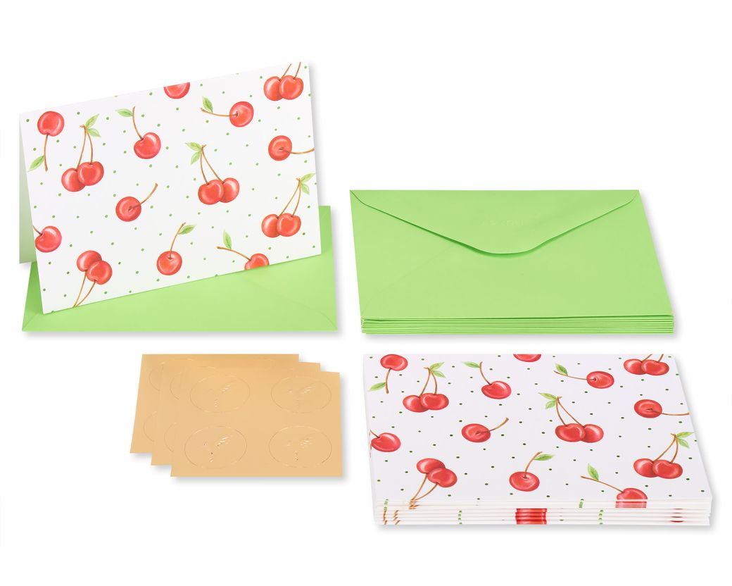 Cherries Boxed Blank Note Cards With Envelopes, 12-Count - Papyrus