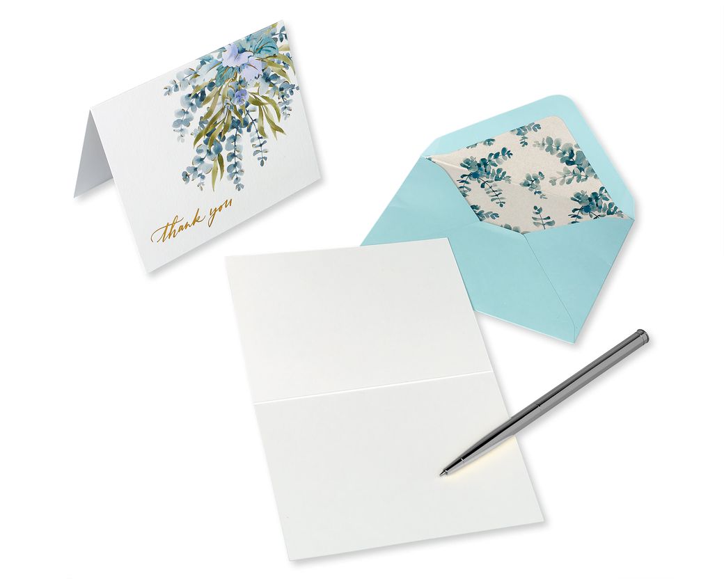 Eucalyptus Leaves Thank You Boxed Blank Note Cards With Envelopes, 20 ...