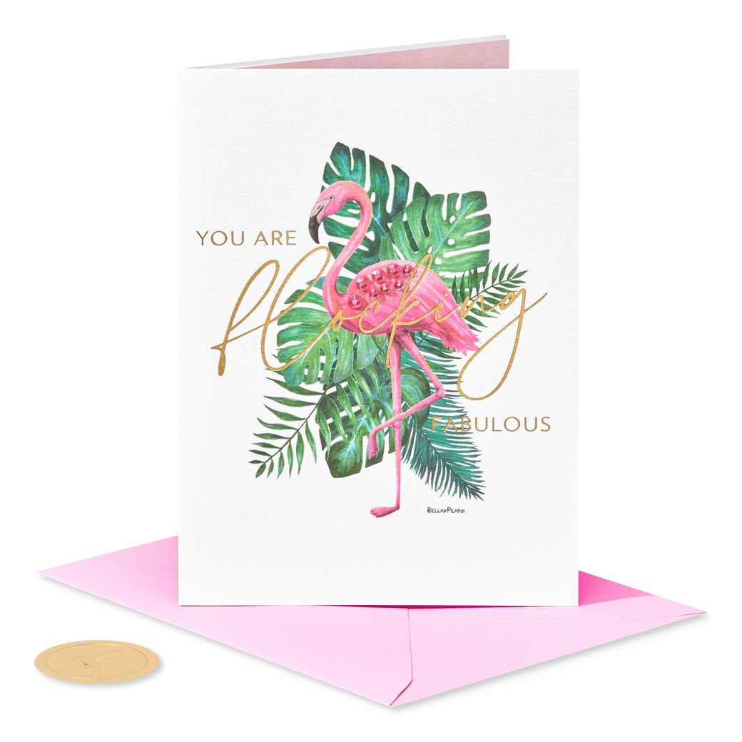Flocking Fabulous Blank Greeting Card - Designed By Bella Pilar - Papyrus