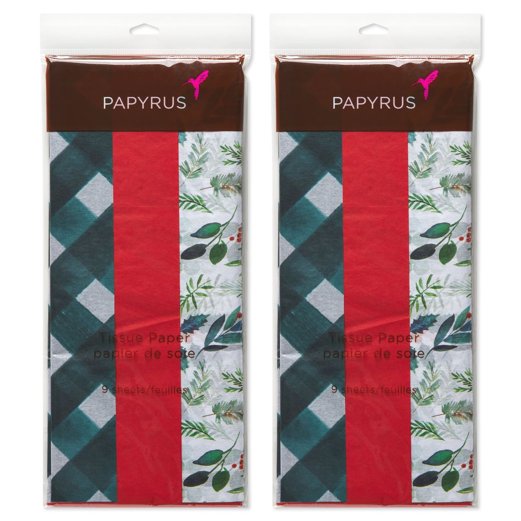 Joyful Tradition Holiday Gift Bags With Tissue Paper, 2 Bags 1 Jumbo 18 ...