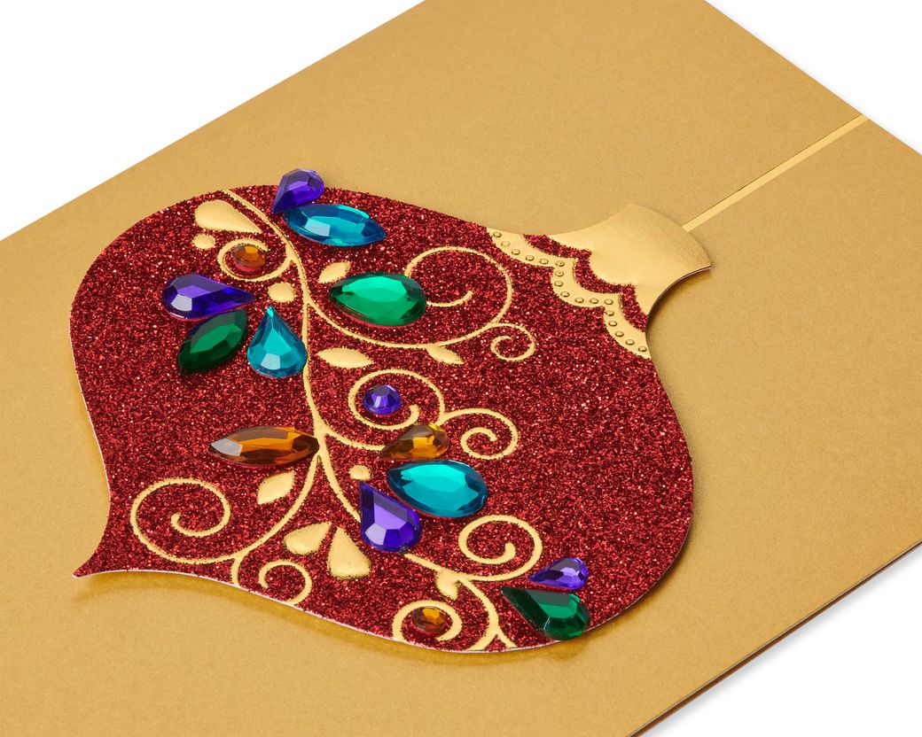 Red Glitter Holiday Ornament Christmas Cards Boxed, 8-Count - Papyrus