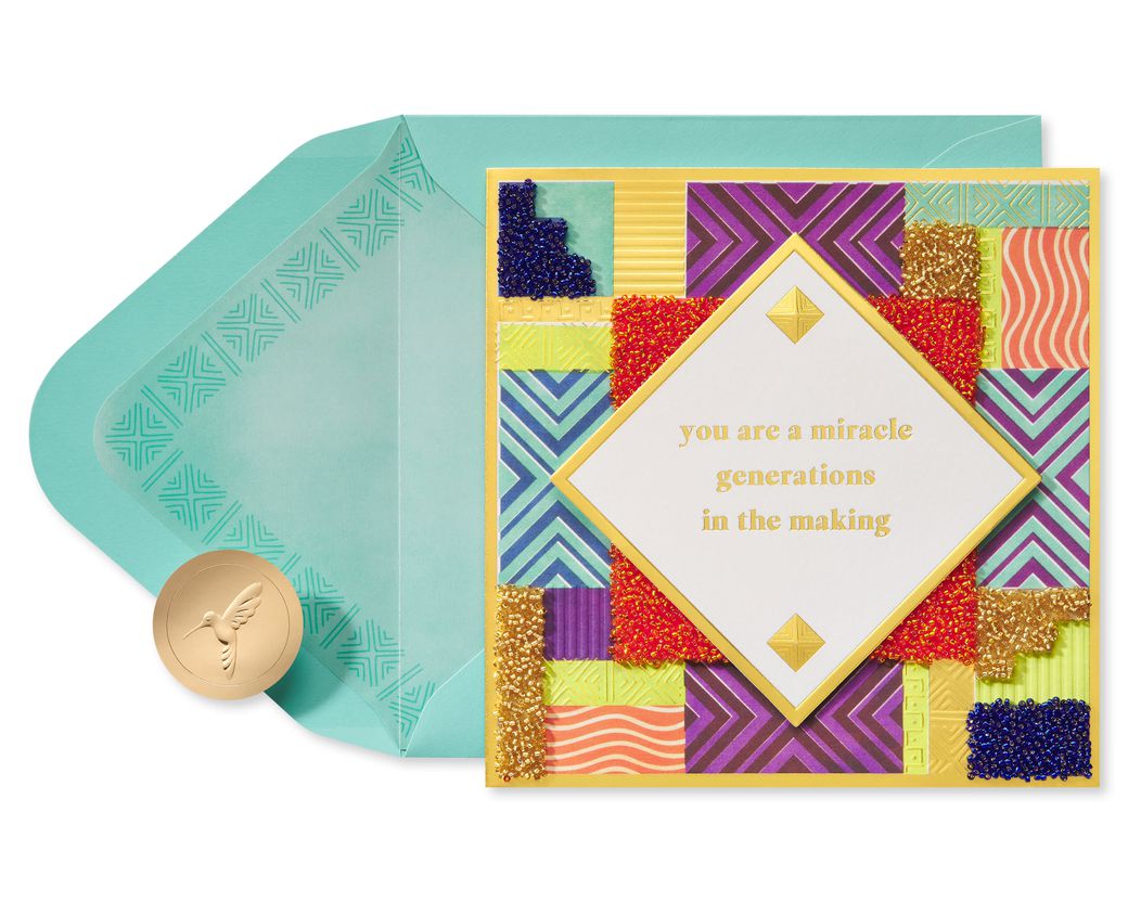 Generations In The Making Beaded Patterning Birthday Greeting Card ...