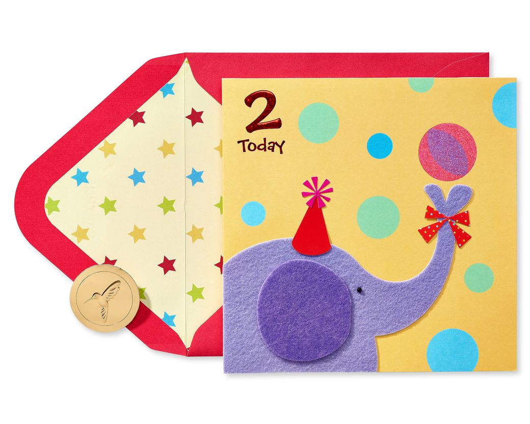 Elephant 2nd Birthday Greeting Card - Papyrus