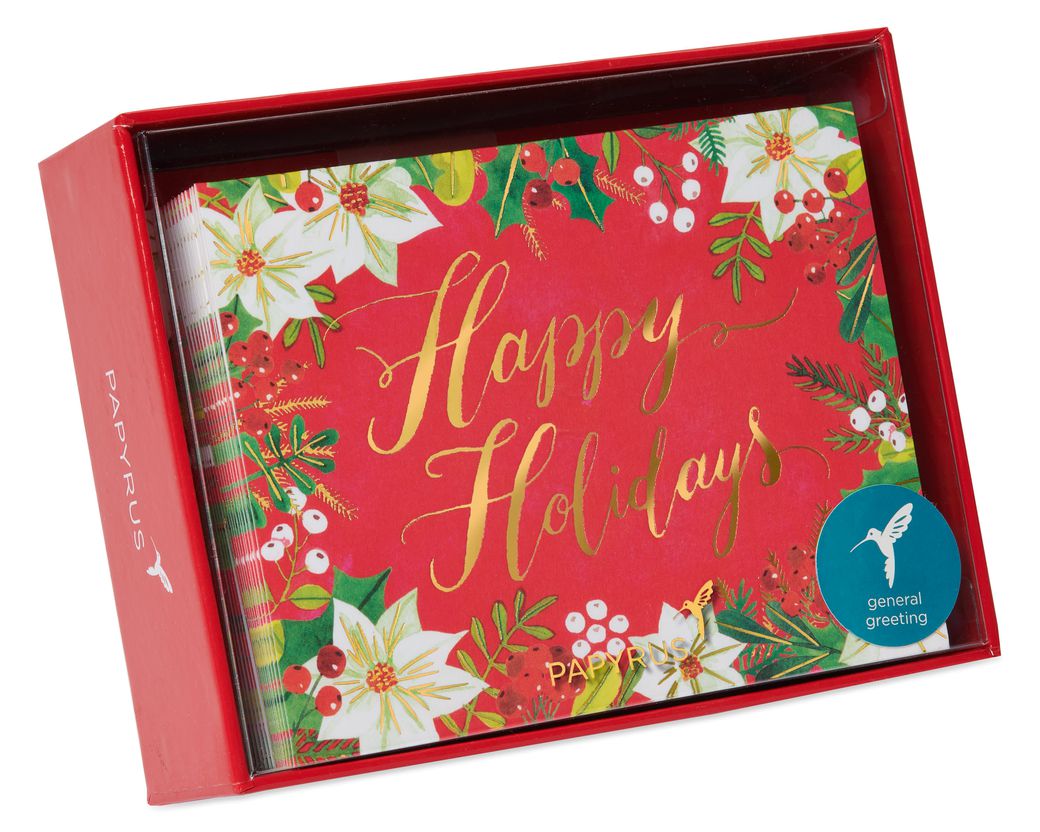 Happy Holidays Glitter Holiday Boxed Cards, 20-Count - Papyrus
