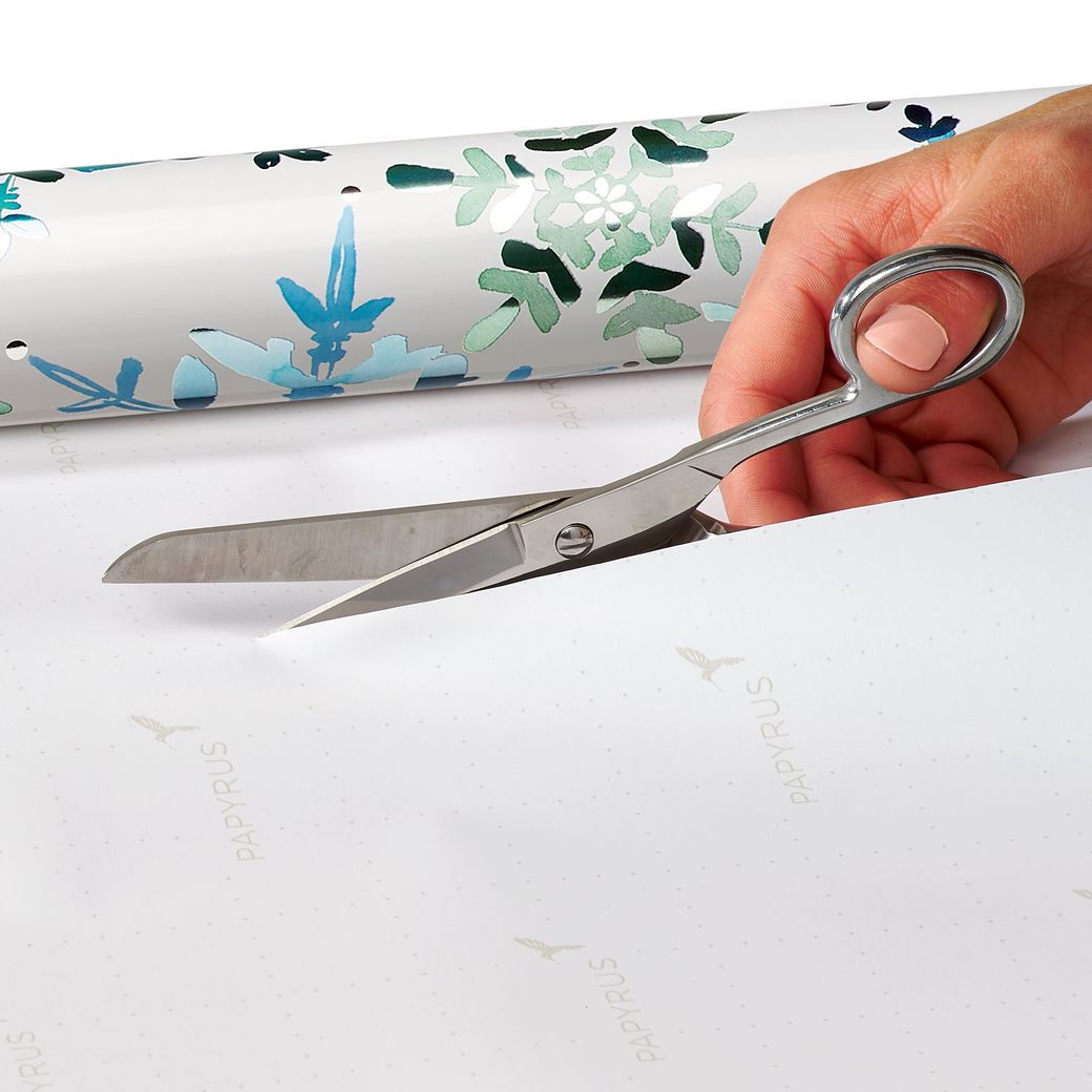 Snowflakes, Silver, Forest Holiday Wrapping Paper Rolls, 3 Rolls - Papyrus