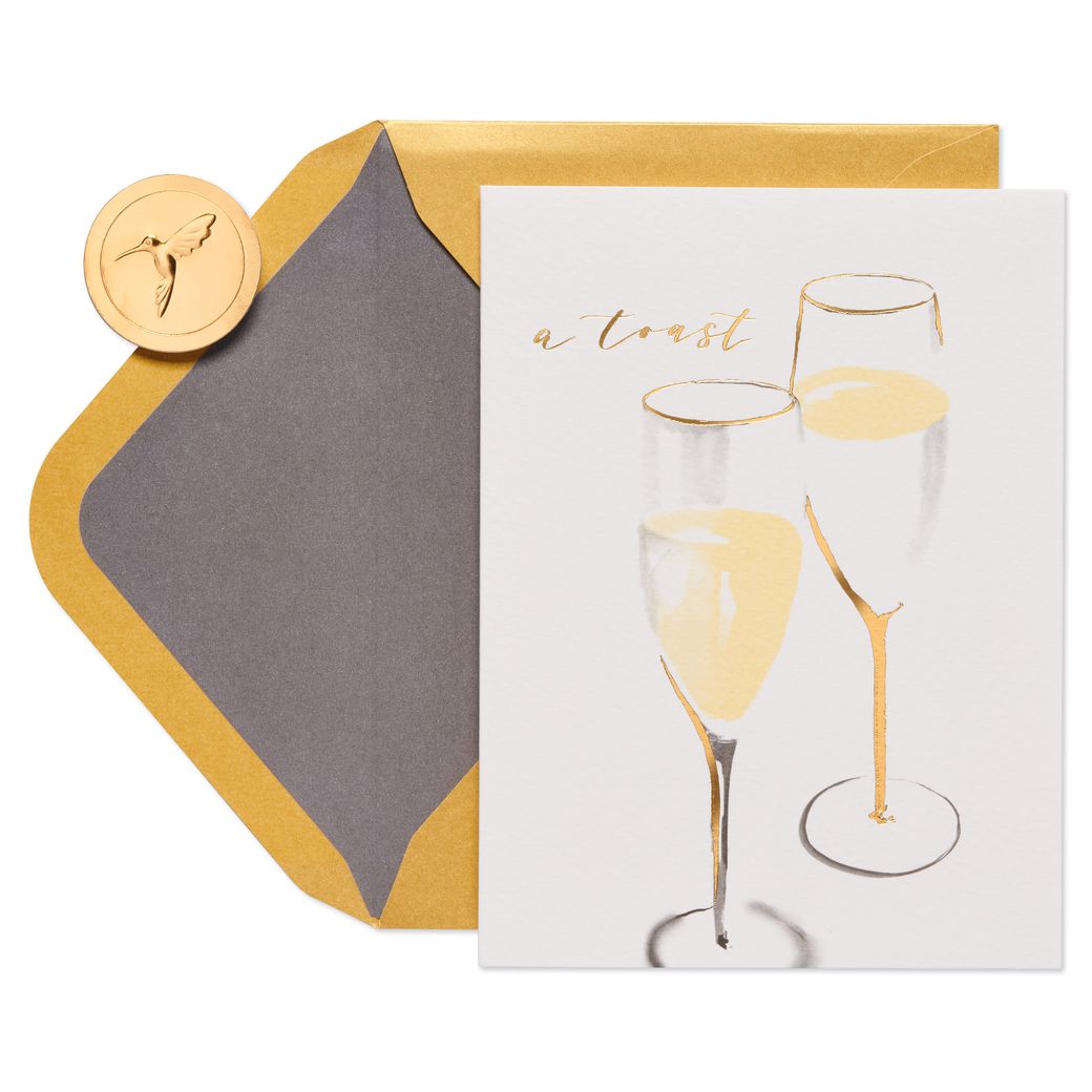 Champagne Toast Wedding Greeting Card - Papyrus
