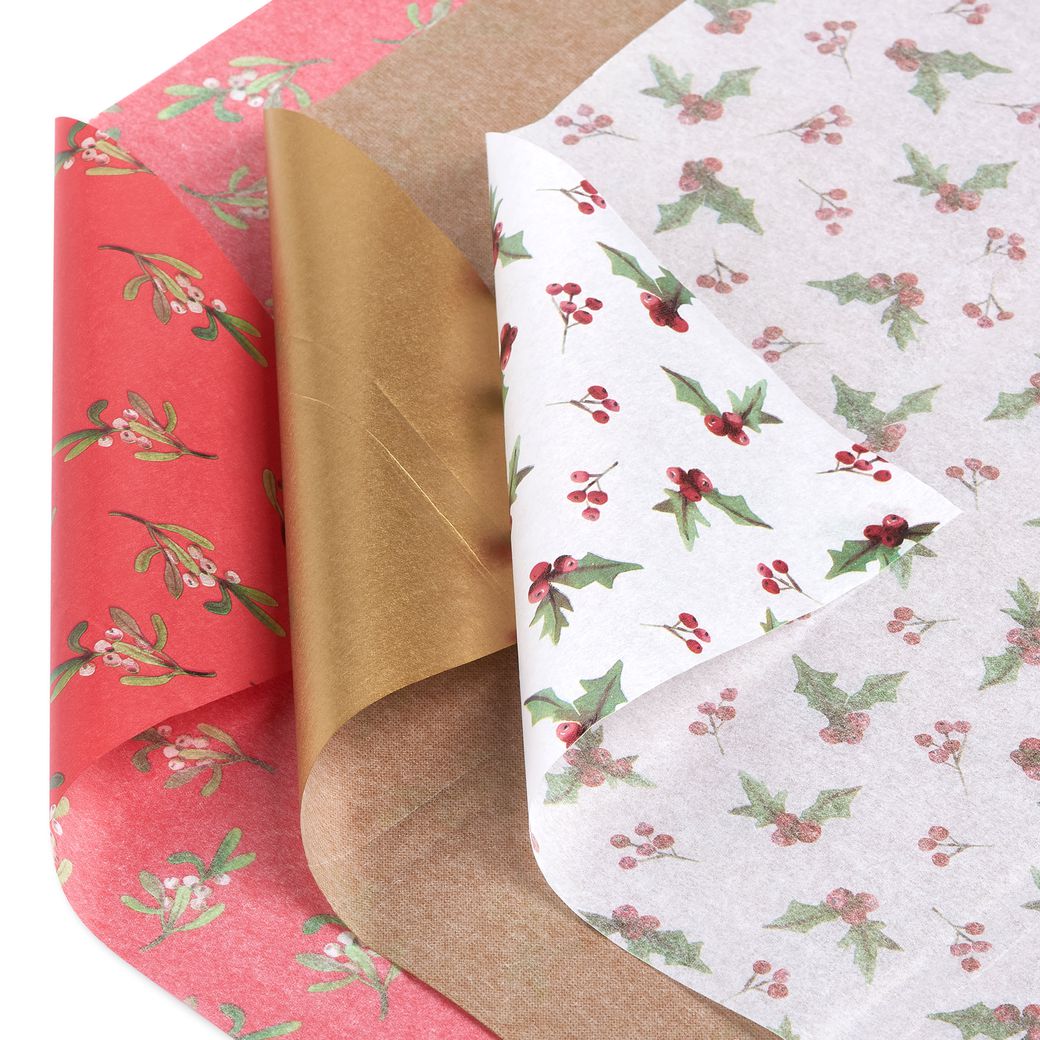 Deck The Halls Holiday Tissue Paper, 18 Sheets - Papyrus