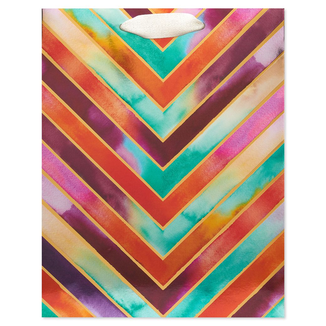 Fall Chevron Papyrus Large Gift Bag For Fall, 1 Bag - Papyrus
