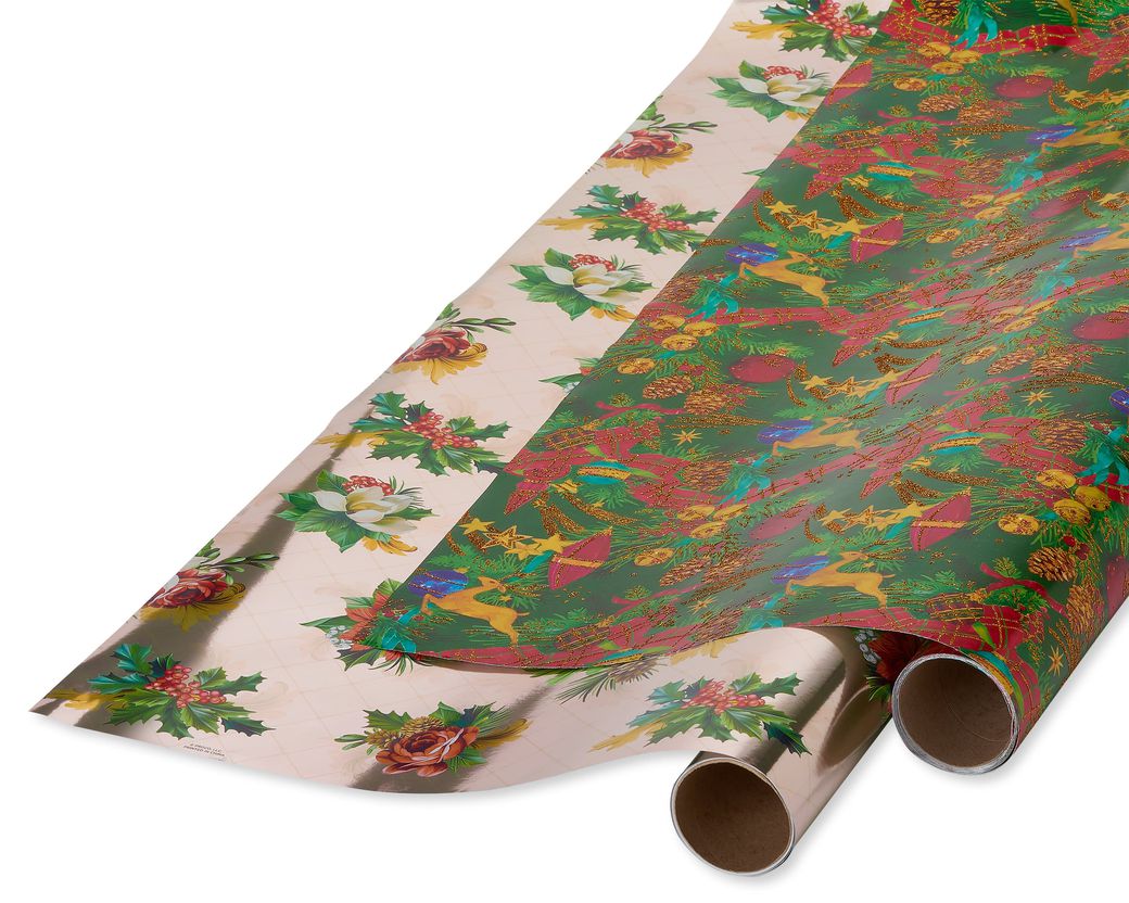 Holiday Traditions Holiday Wrapping Paper Kit With Gridlines, Bows And ...