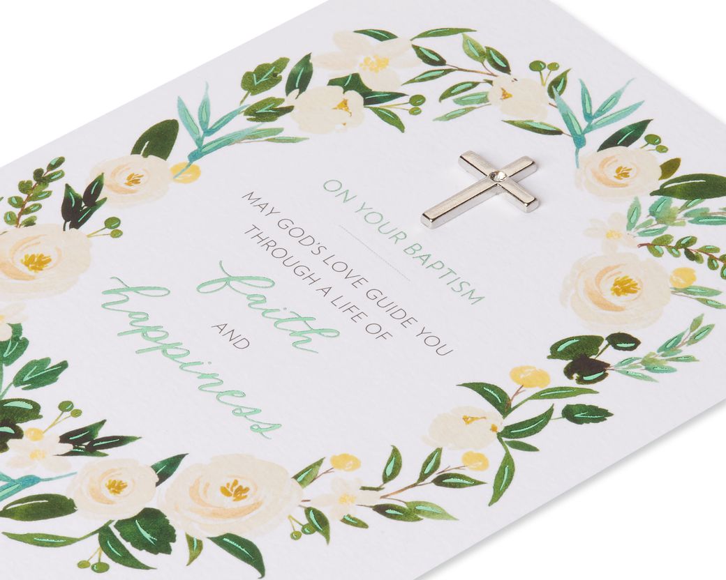 Faith And Happiness Baptism Greeting Card - Papyrus