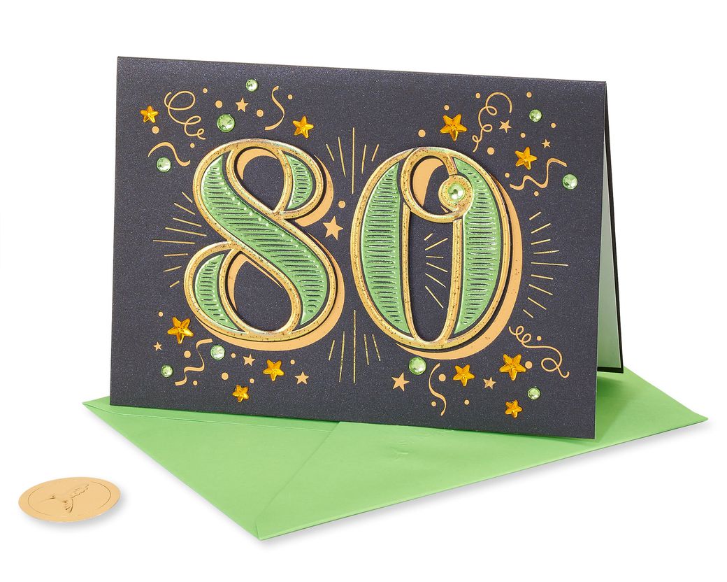 Wishing You Every Happiness 80th Birthday Greeting Card - Papyrus