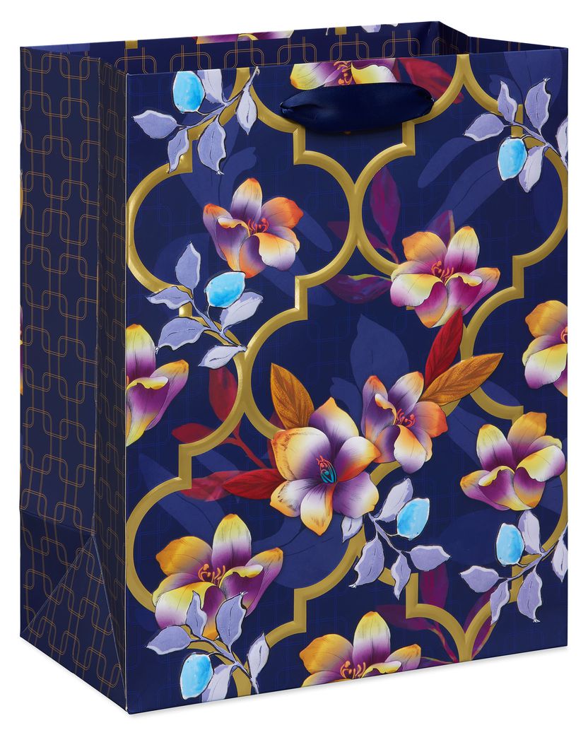 Purple Floral Large Gift Bag, 1 Bag - Papyrus