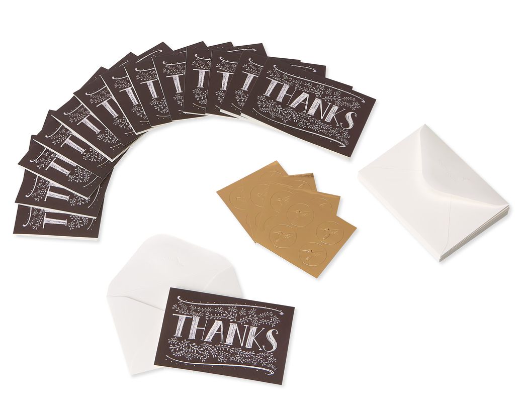 Floral Chalkboard Thank You Boxed Blank Note Cards With Envelopes, 14 ...