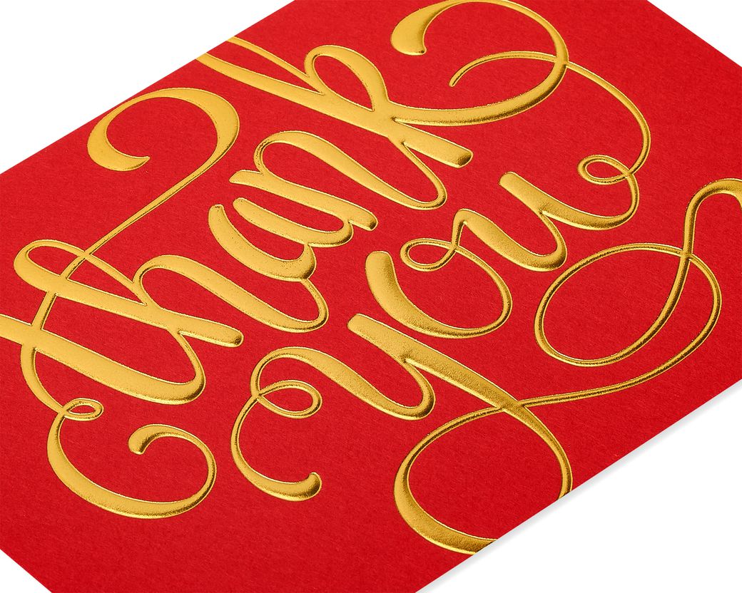 Red And Gold Thank You Holiday Boxed Cards, 12-Count - Papyrus
