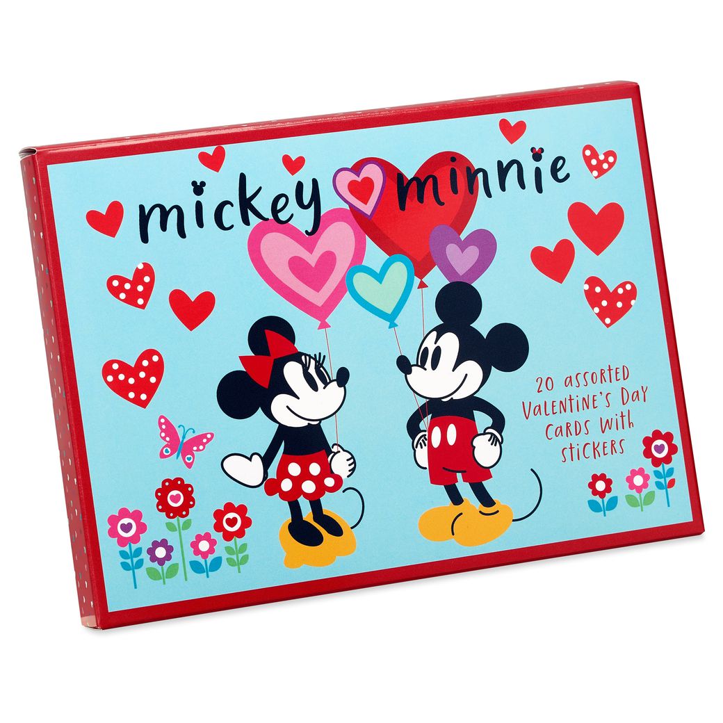 Mickey And Minnie Blank Valentines Day Cards And Stickers, 20-Count ...