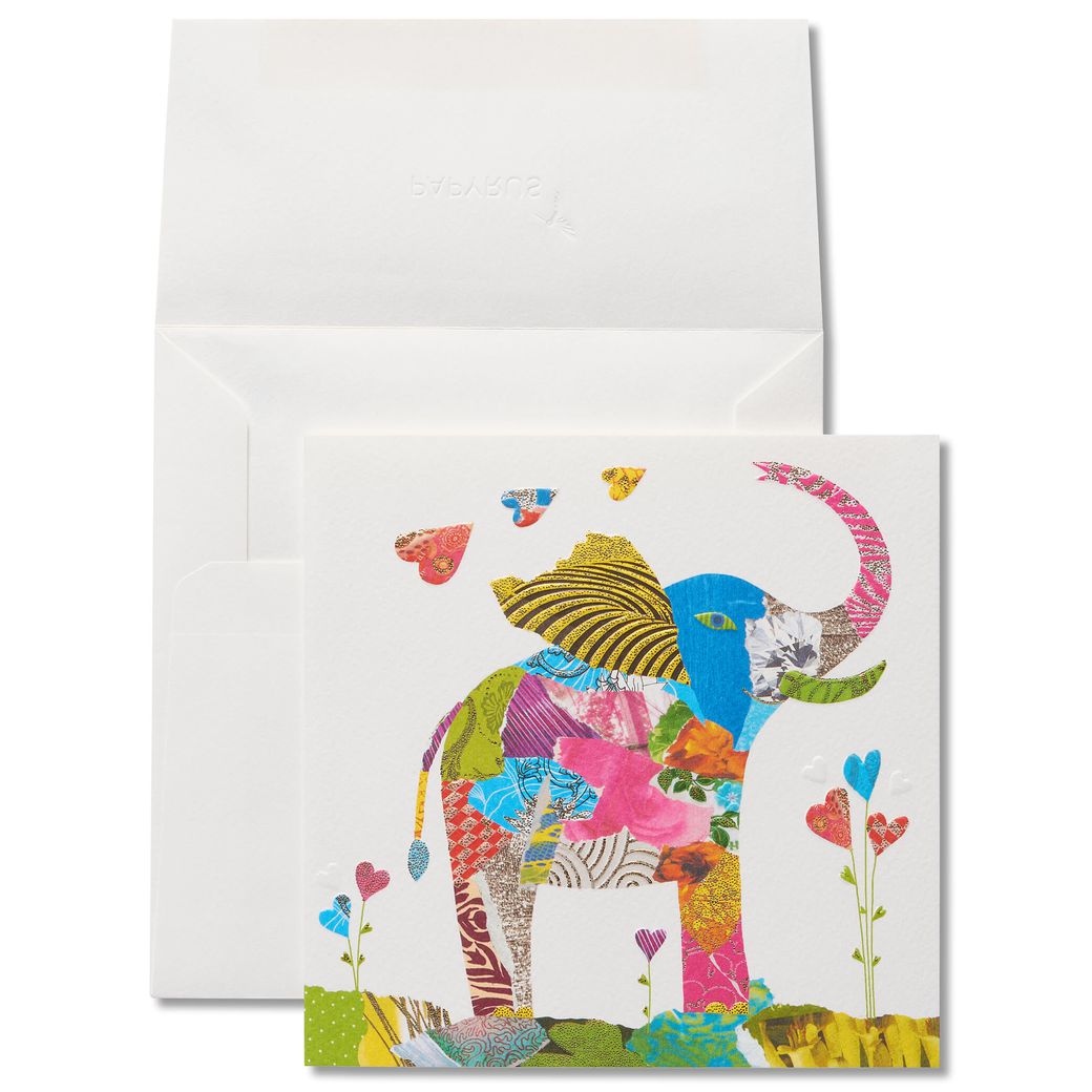 Collage Elephant Birthday Greeting Card - Designed By House Of ...
