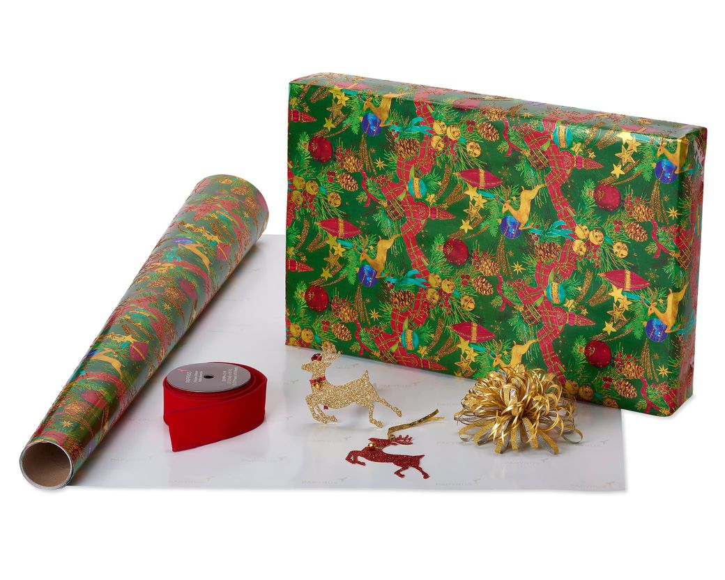 Holiday Traditions Holiday Wrapping Paper Kit With Gridlines, Bows And ...