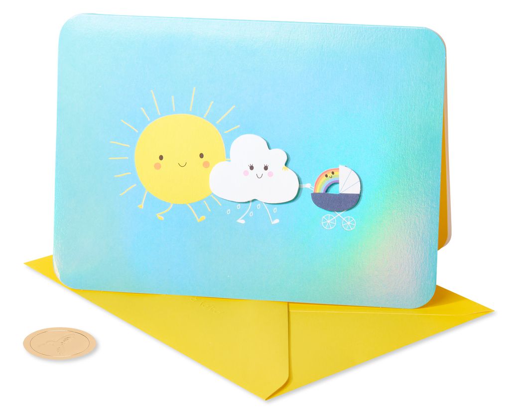 Sun And Cloud Stroller New Baby Greeting Card - Papyrus