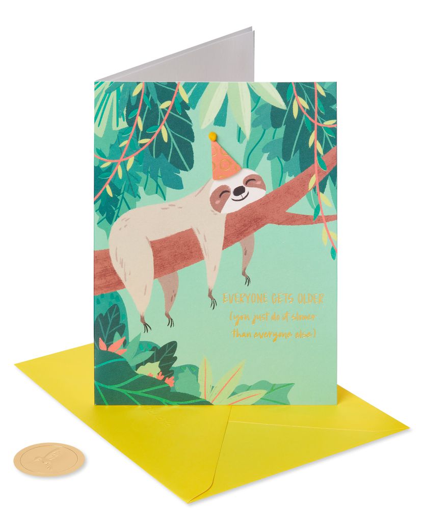Sloth Funny Birthday Greeting Card - Papyrus