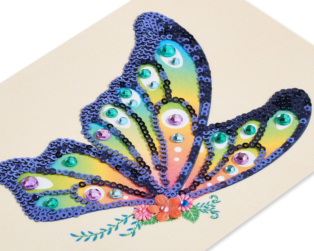 Sequin Butterfly Blank Greeting Card - Papyrus