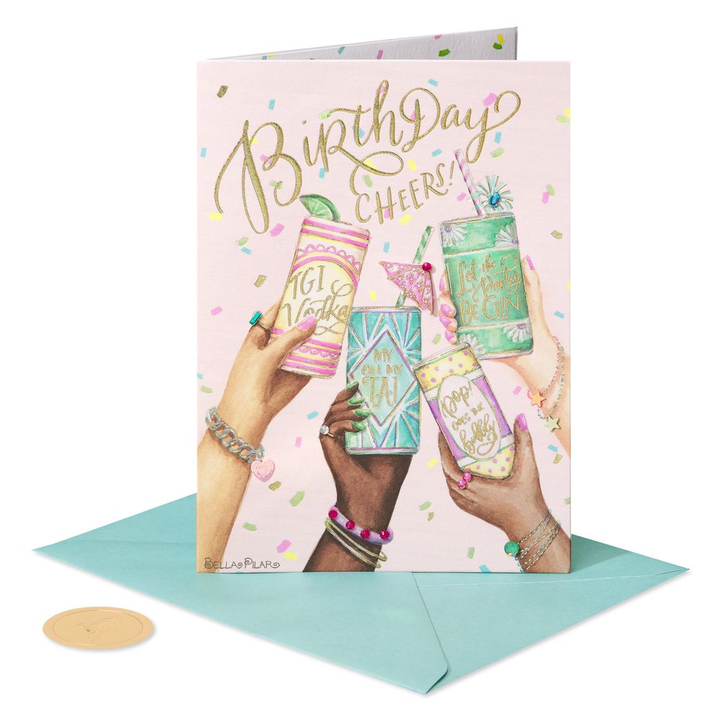 Birthday Cheers Funny Birthday Greeting Card - Designed By Bella Pilar ...