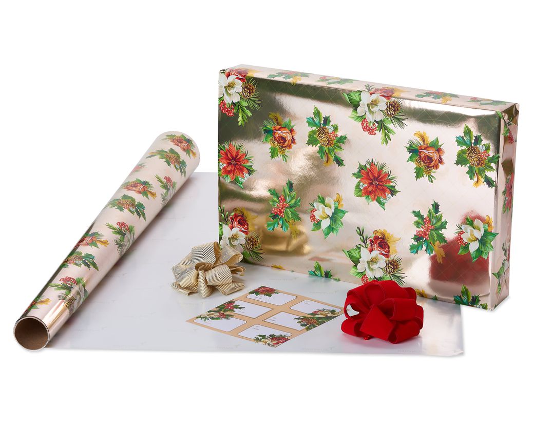 Holiday Traditions Holiday Wrapping Paper Kit With Gridlines, Bows And ...