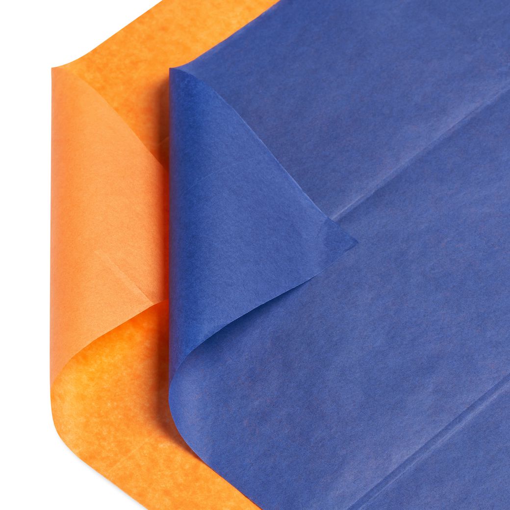 Navy And Orange Tissue Paper, 8-Sheets - Papyrus
