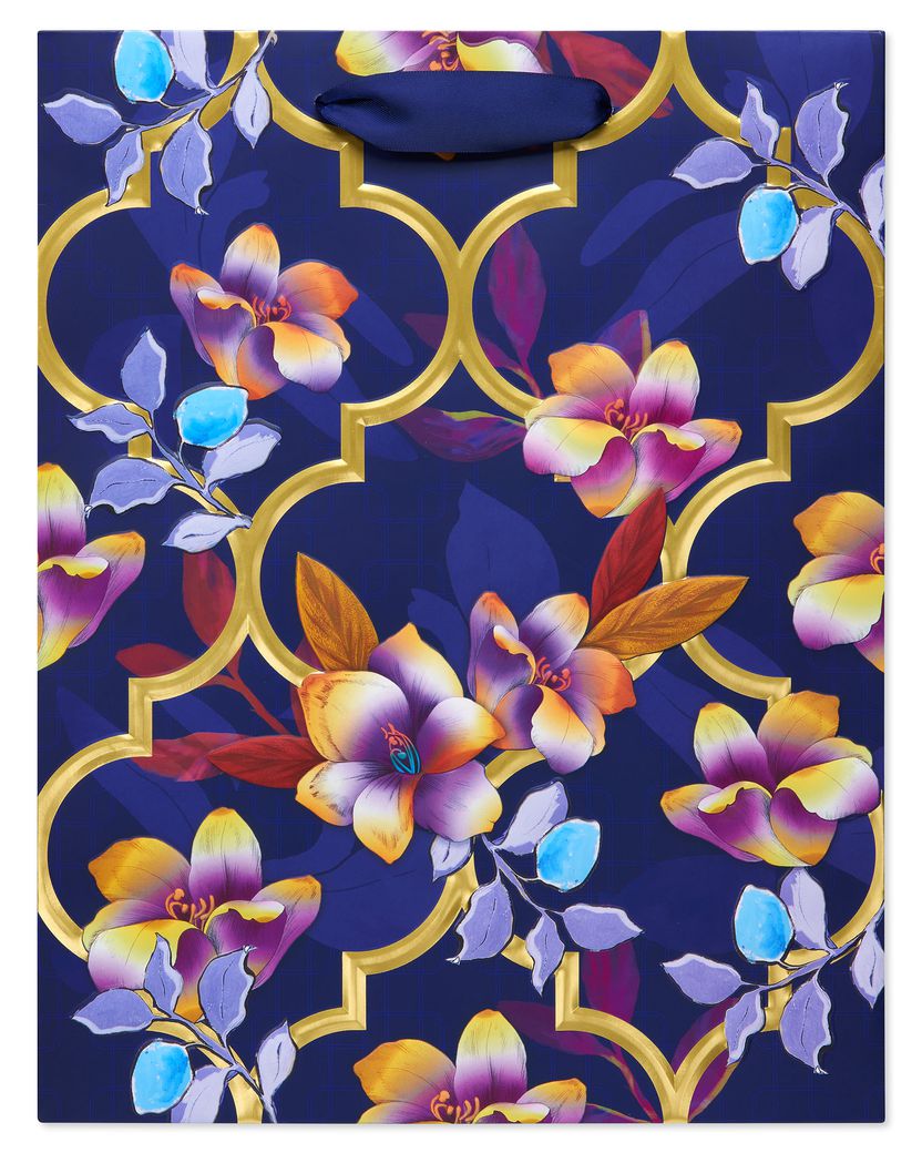 Purple Floral Large Gift Bag, 1 Bag - Papyrus