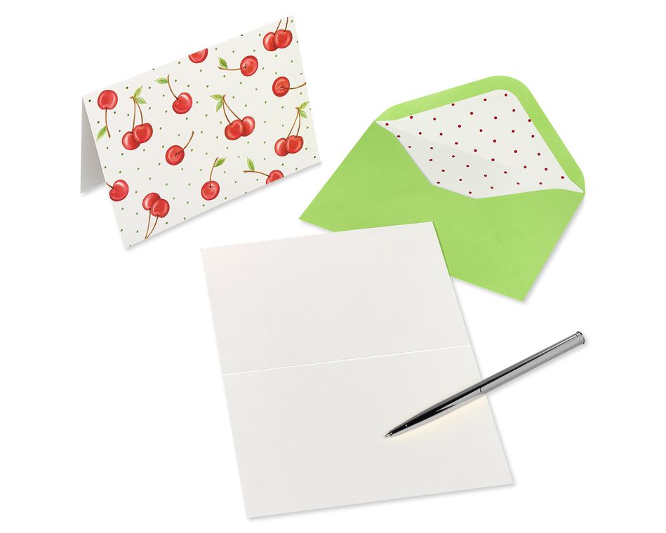 Blank Inside Cherries Boxed Blank Note Cards With Envelopes, 12-Count ...